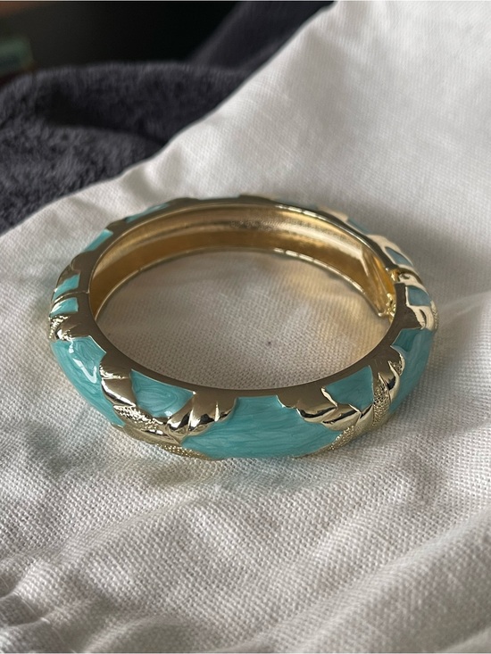 Jewelry | Goldtone Turquoise Enamel Bangle Bracelet Women Jewelry ...